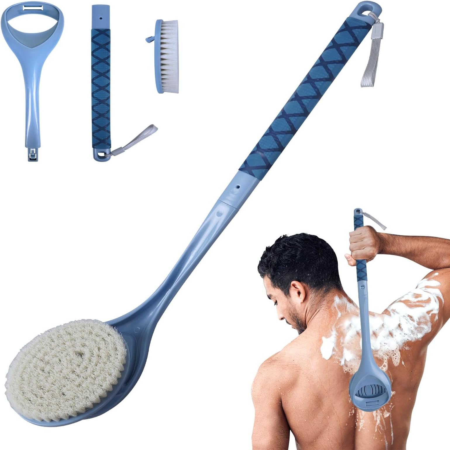 Amazon.com : Klyfar Back Scrubber Long Handle for Shower - 3 in 1 Back ...