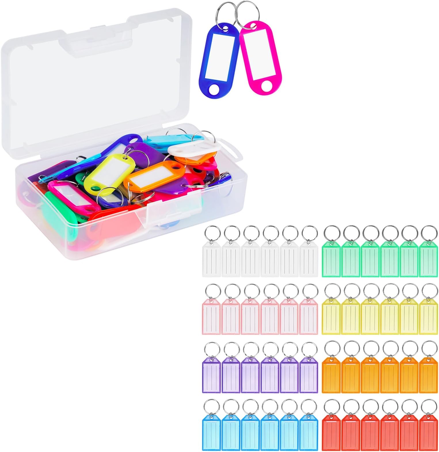 Amazon.com : Cuttte 98 Pack Plastic Key Tags with Labels, Key Labels ...