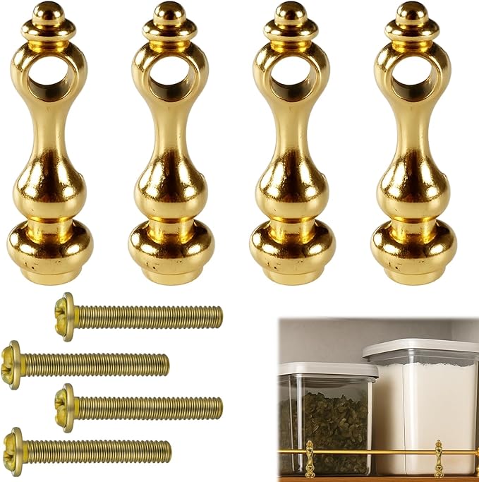 Amazon.com: Brass Shelf Rail Brackets, Gold-Plated for 6mm Gallery ...