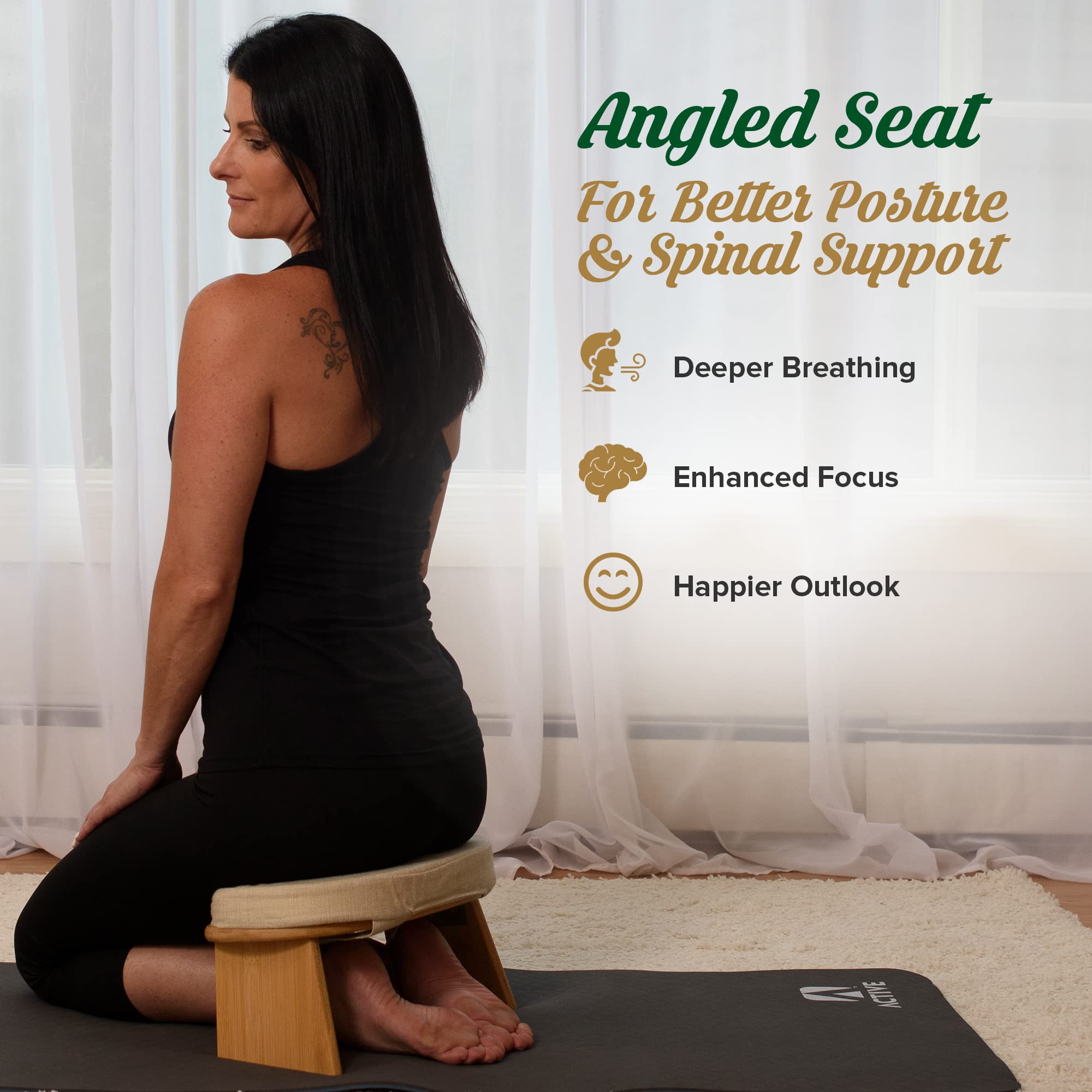 Snapklik.com : Monk & Llama Meditation Bench - Foldable, Ergonomic ...