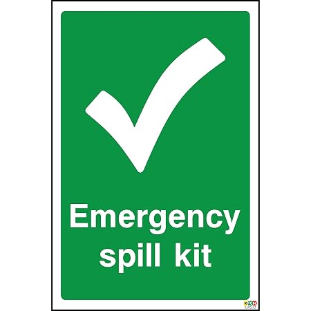 300mmx200mm Emergency Spill Kit Sign (Self Adhesive Sticker Label ...