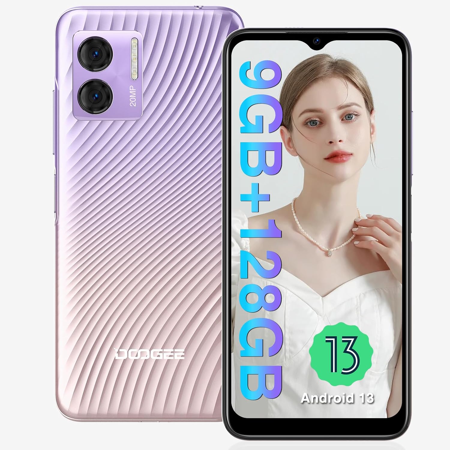 DOOGEE N50S Android 13 Phone 9GB+128GB/1TB Octa-core 6.52'' HD+ Display ...