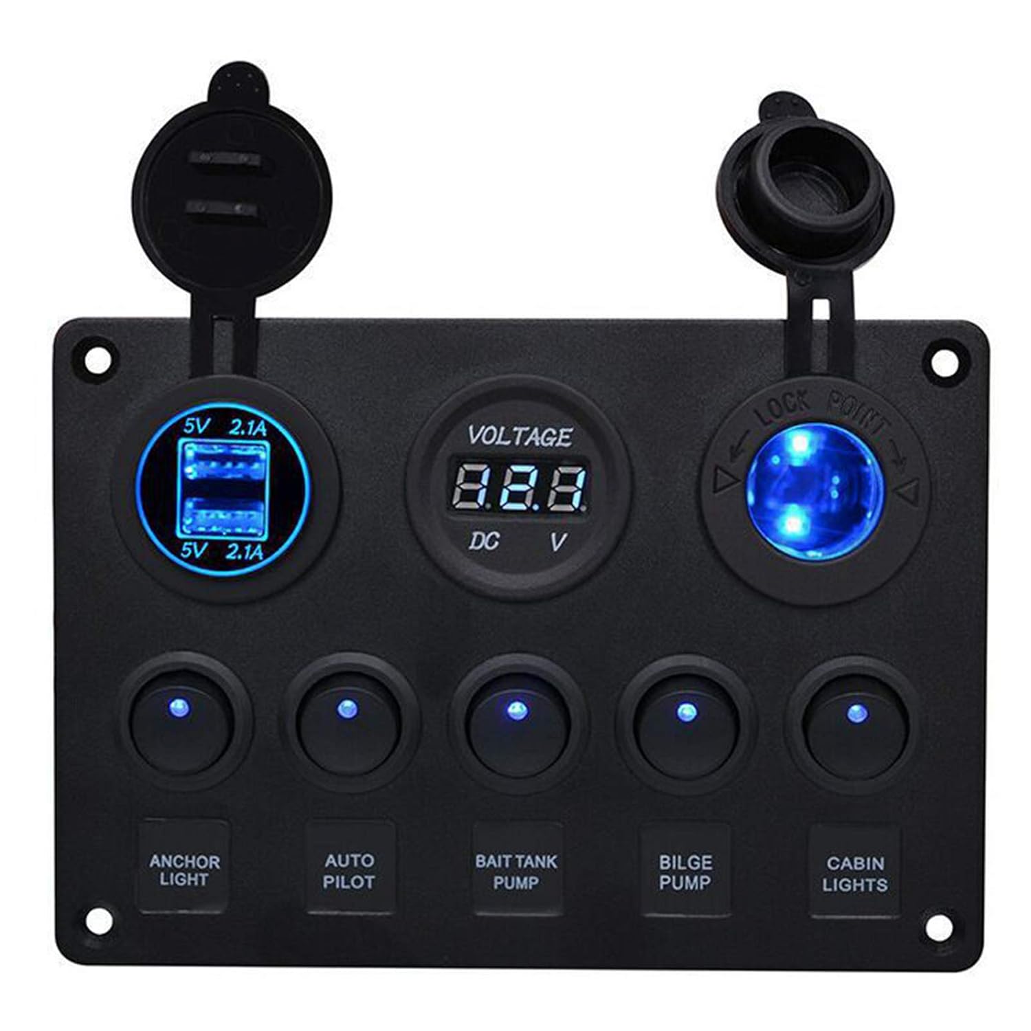 VACANON 5 Gang Switch Panel for 12V-24V Vehicles Toggle Switch Panel ...