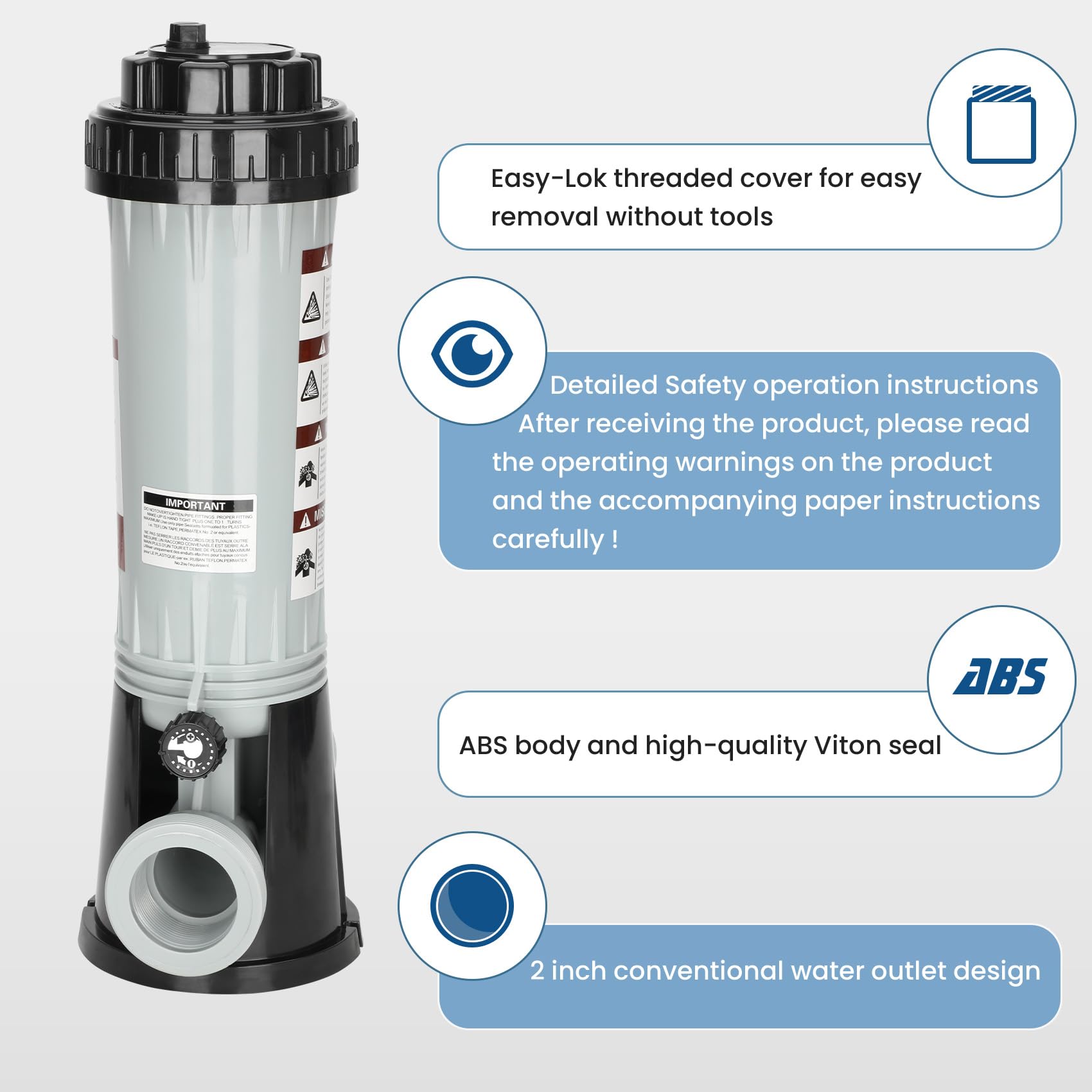 Snapklik.com : CL100 in-Line Automatic Chlorinator Compatible