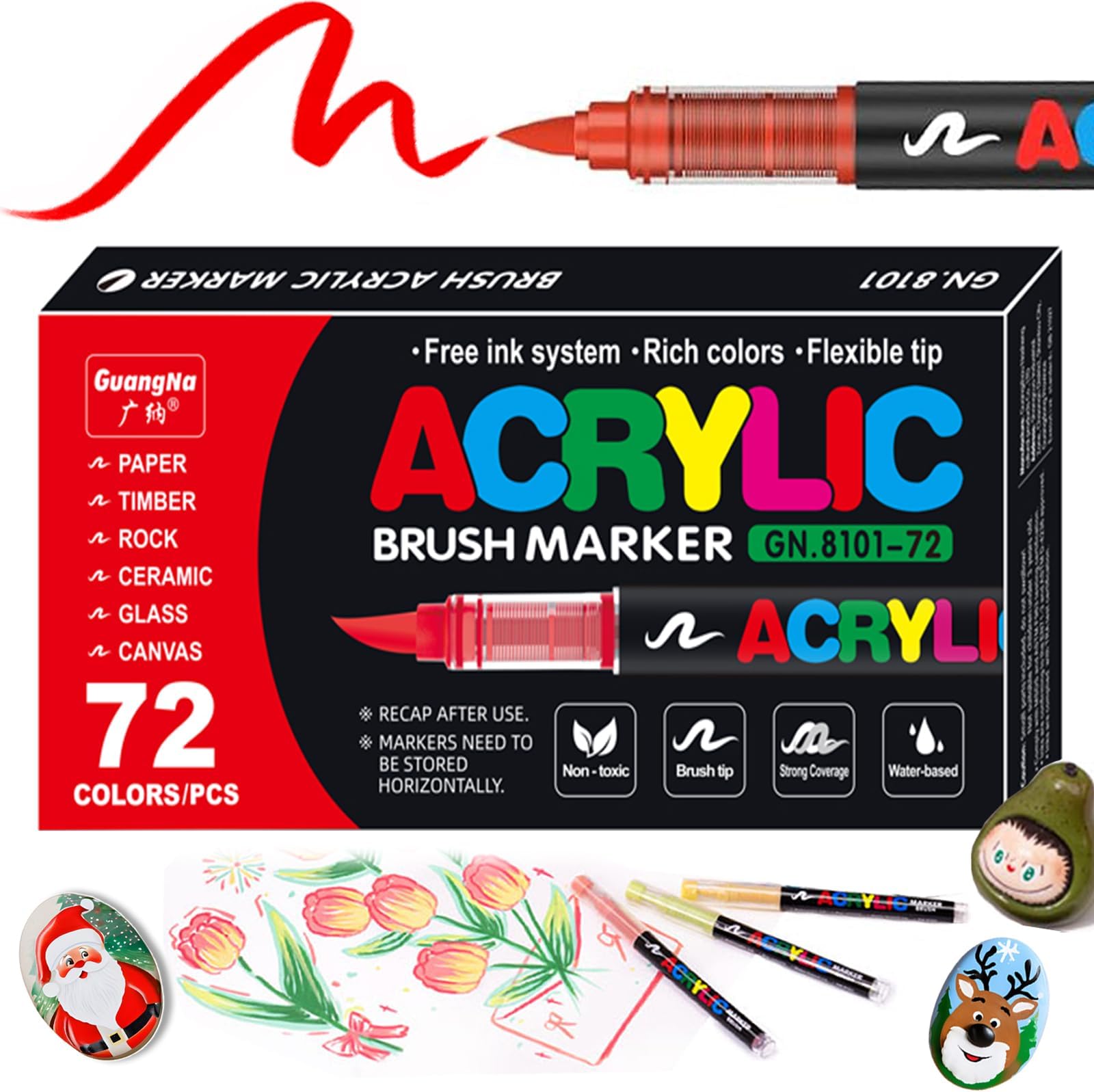 Amazon.com: 120 Colors Acrylic Paint Markers Set, Water Based Acrylic ...
