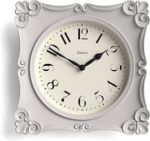 Jones Clocks Rialto Wall Clock | Ornate Vintage Style Square Clock ...