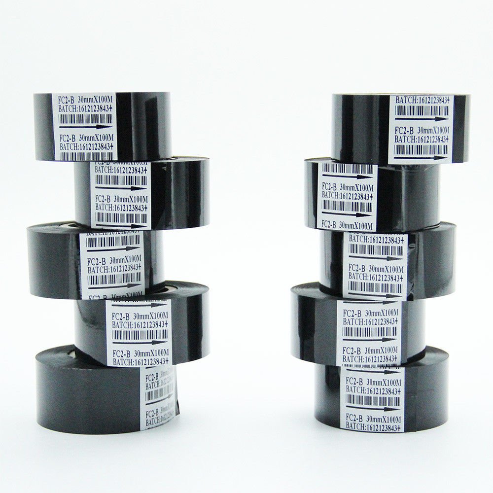 10 Rolls 25mm x 100m Black Thermal Transfer Ribbon Resin for Coder ...