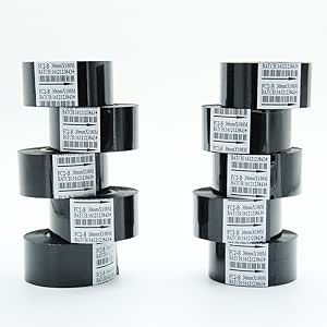 10 Rolls 30mm x 100m Black Thermal Transfer Ribbon Resin for Coder ...