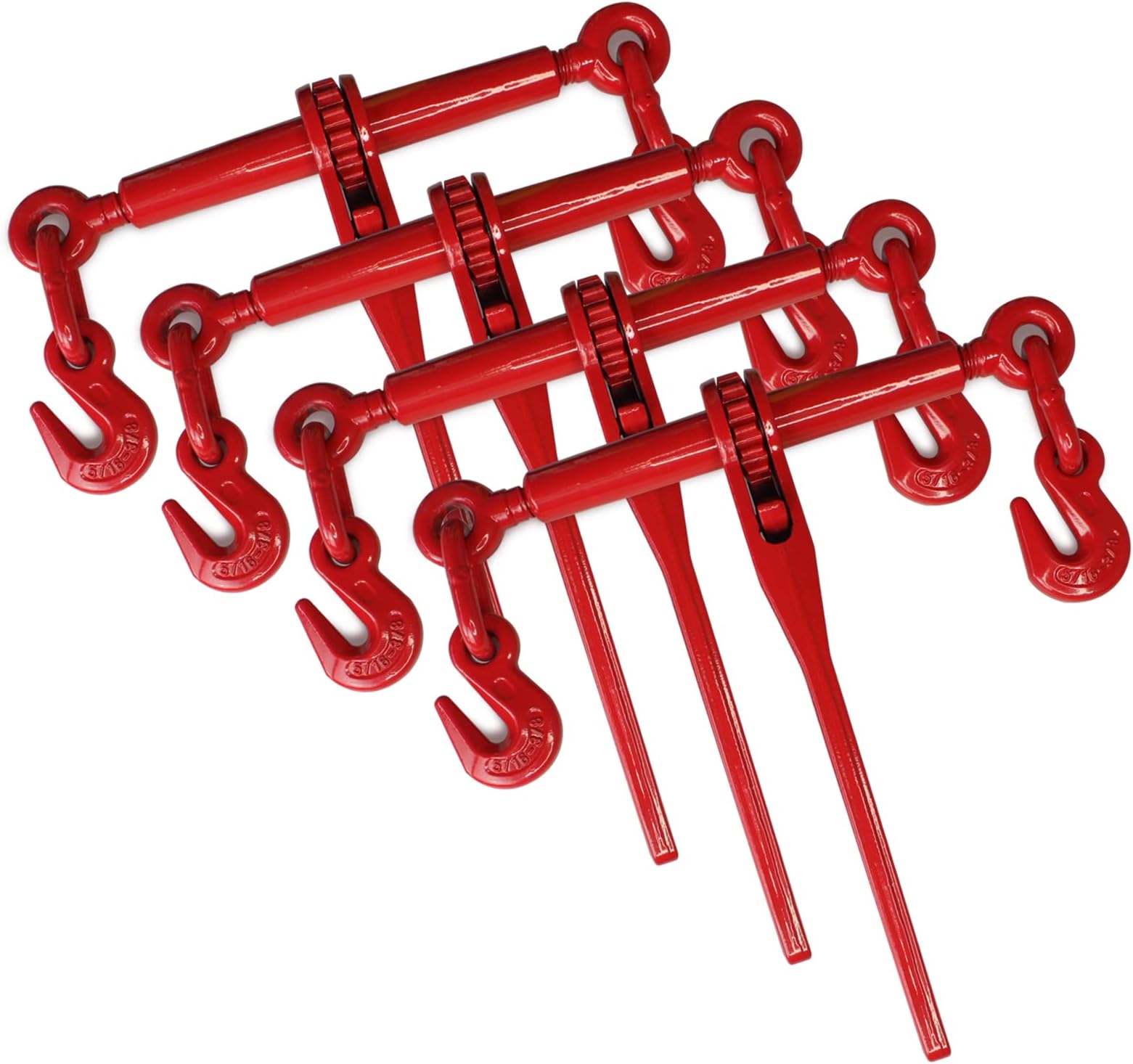 Amazon.com: ENJ 4 Pack Ratchet Load Binder with 2 Grab Hooks, for 3/8-1 ...