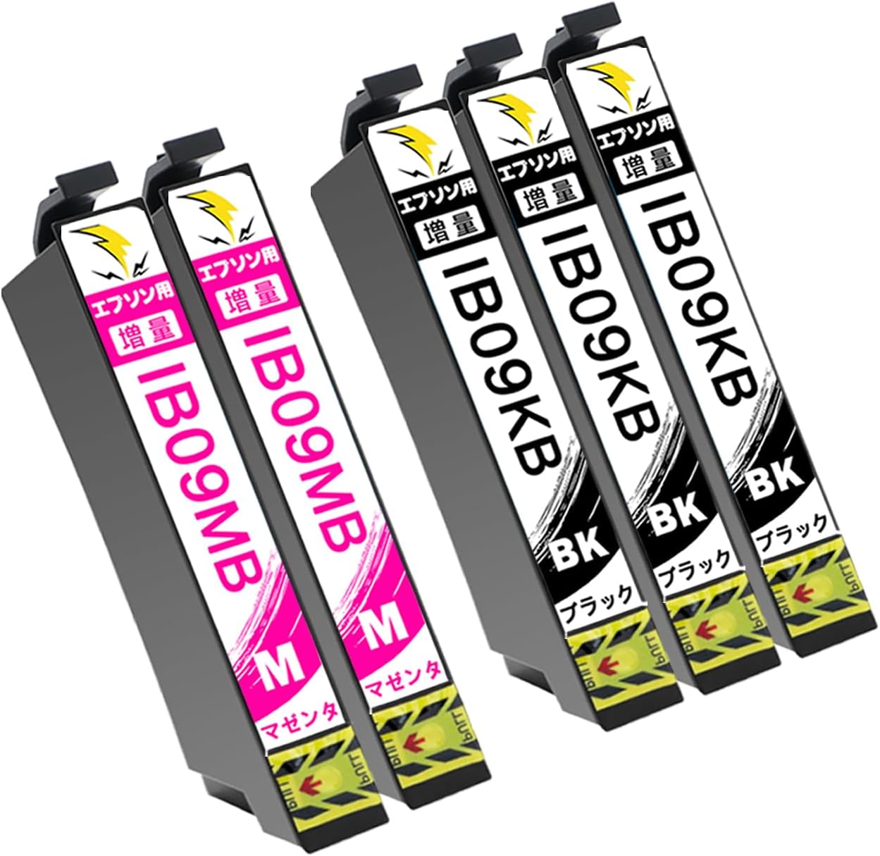 Amazon.co.jp: 【稲妻トナー】エプソン(Epson)用 IB09 インク IB09KB(ブラック)×3 IB09MB(マゼンタ)×2 IB09 互換 インクカートリッジ 大容量 ...