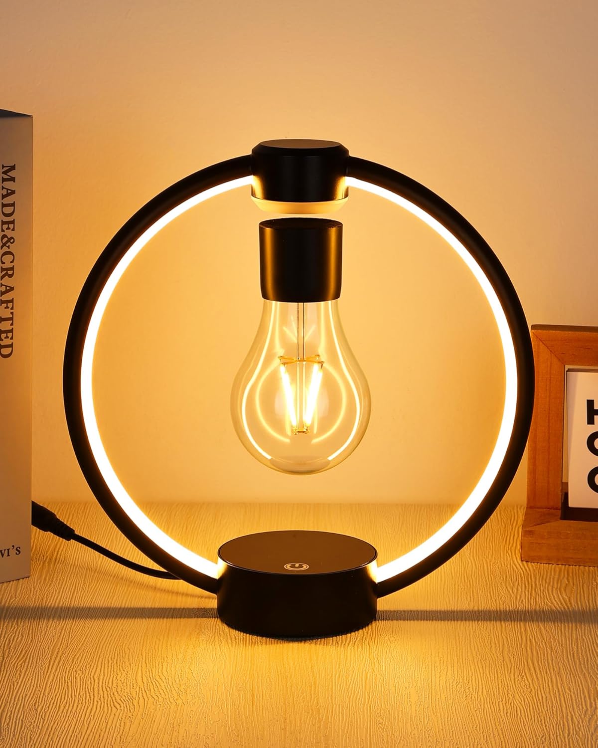 Levitating Table Lamp, Decorative Desk Lamp with 3 Light Modes and ...