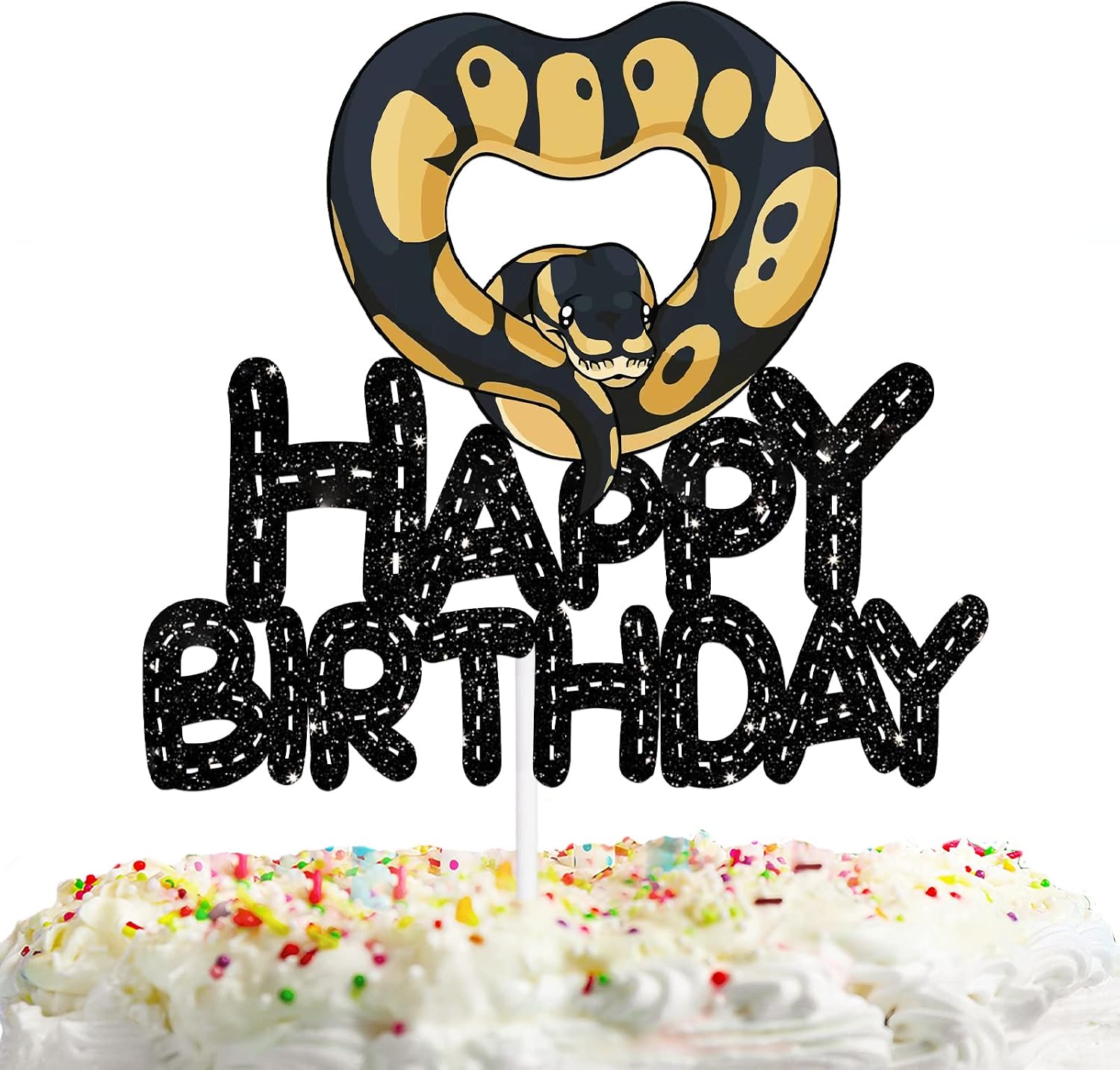 Amazon.com: Cake Topper for Pet Snake Theme Anniversary Decorations ...