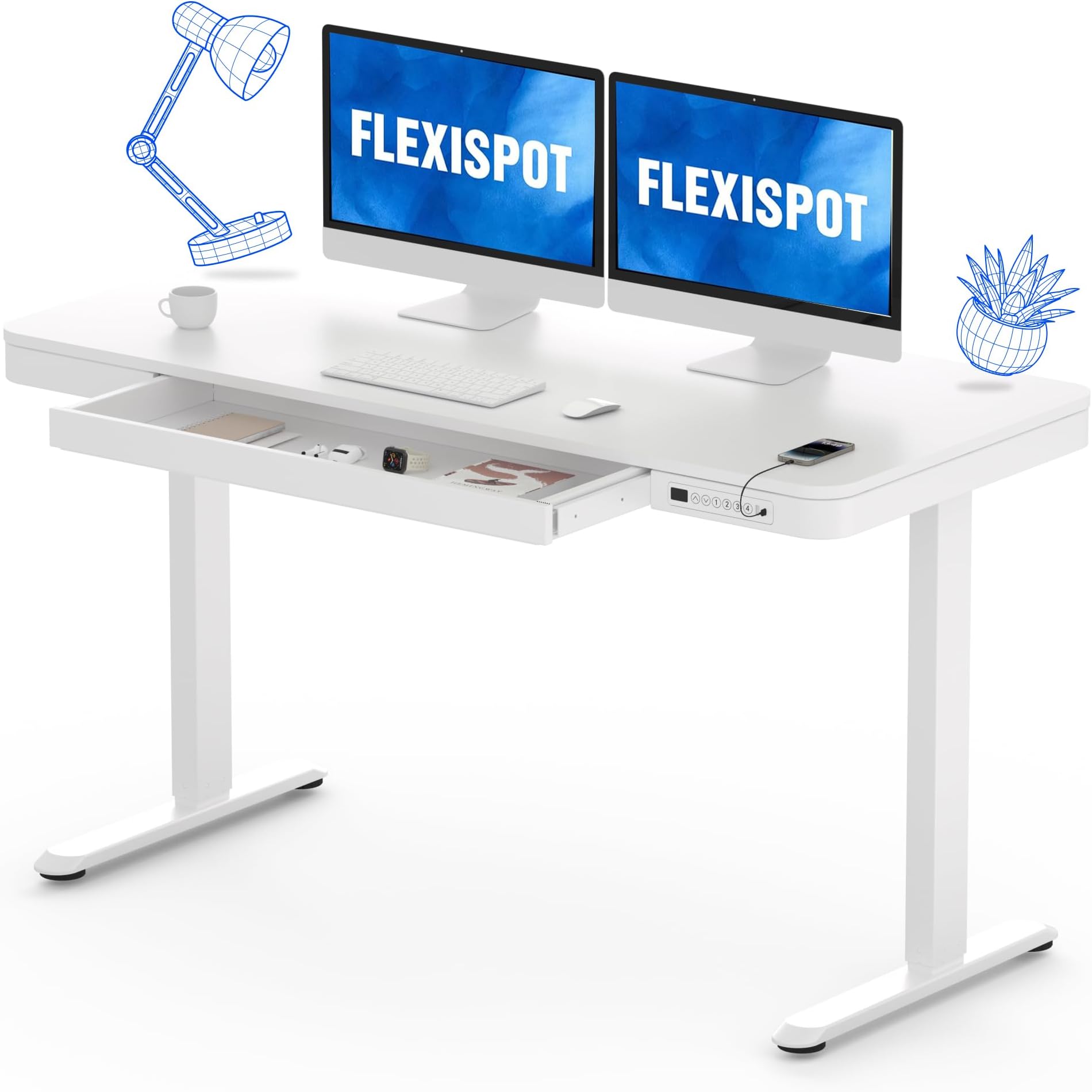 mcc direct Electric Standing Desk, Sit Stand Table, Height Adjustable ...