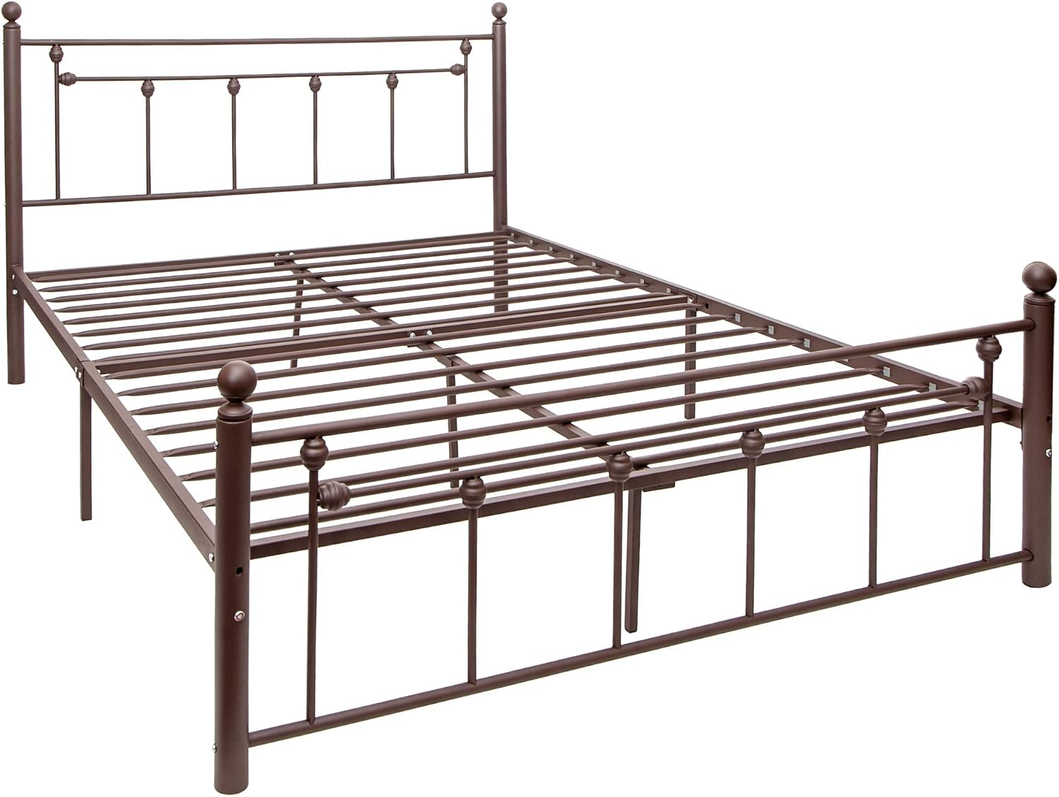 Amazon.com: Merax Two Headboards Platform Bed Frame (Full, Bronze ...