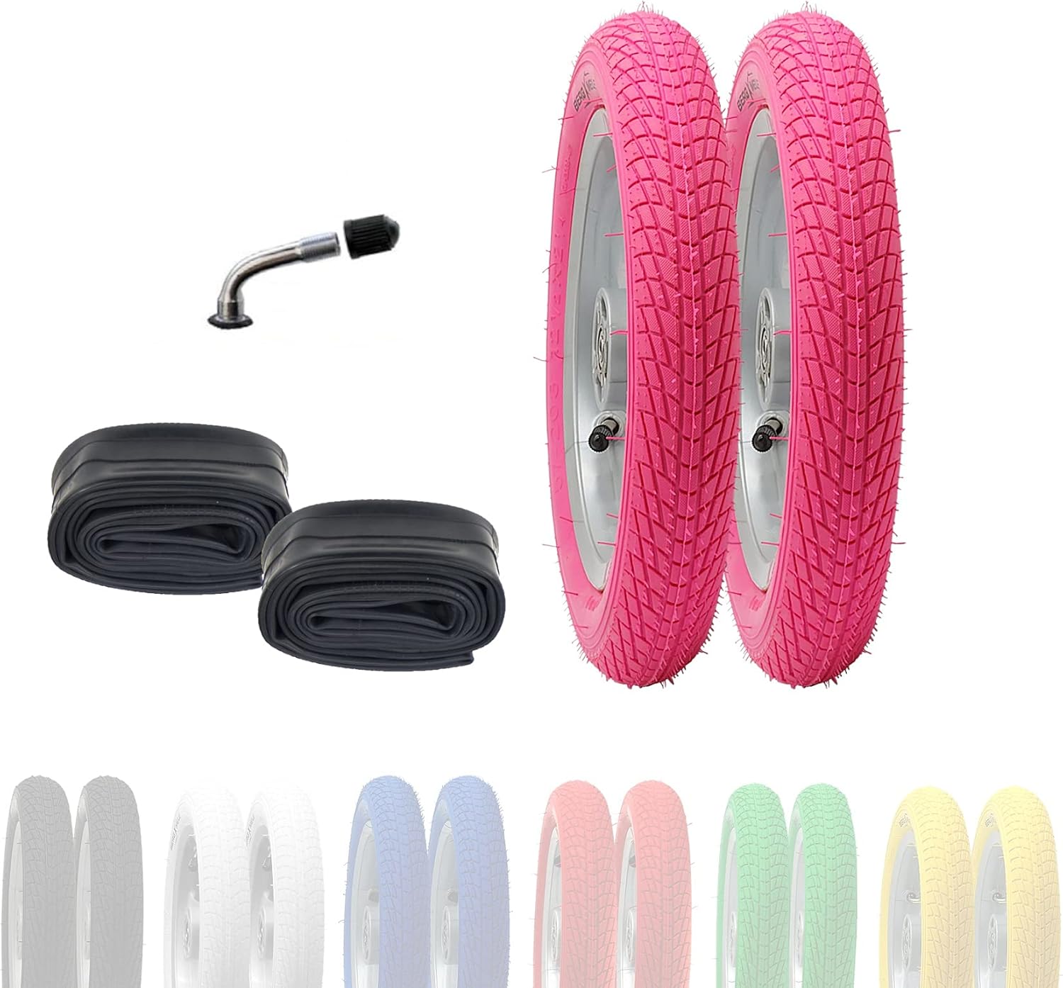 BERGMEILE 2 x 12 inch tyres (57-203) with AV tubes, Kids Pro, 12 1/2 x ...