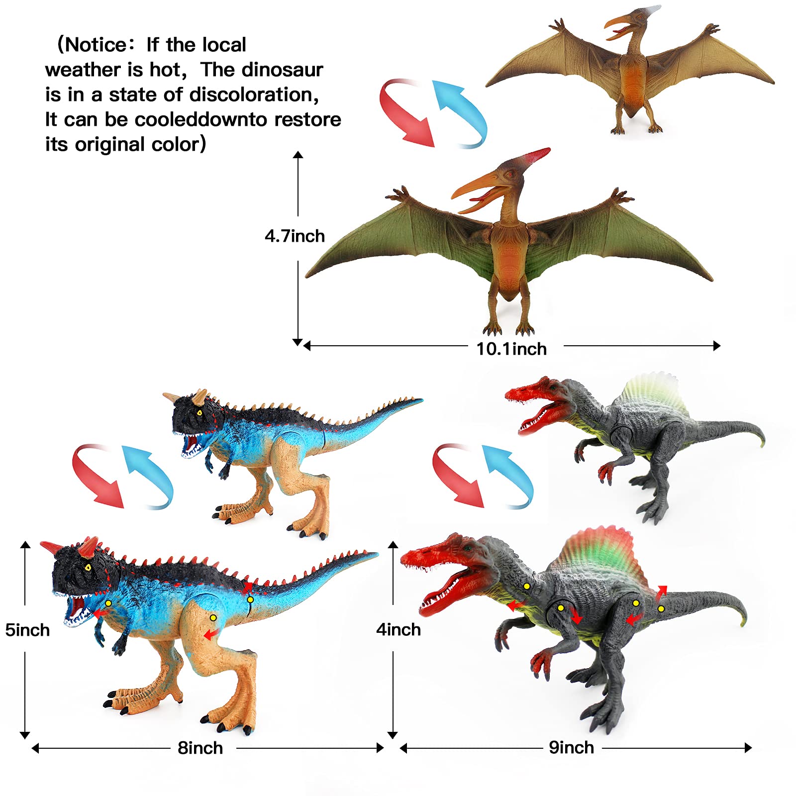 Color Changing Spinosaurus Carnotaurus Quetzalcoatlus Suit Jurassic ...