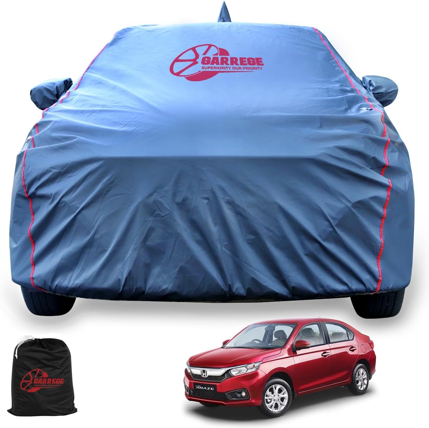 AUTOBIRSA Waterproof Car Body Cover for Honda Amaze with Mirror and ...