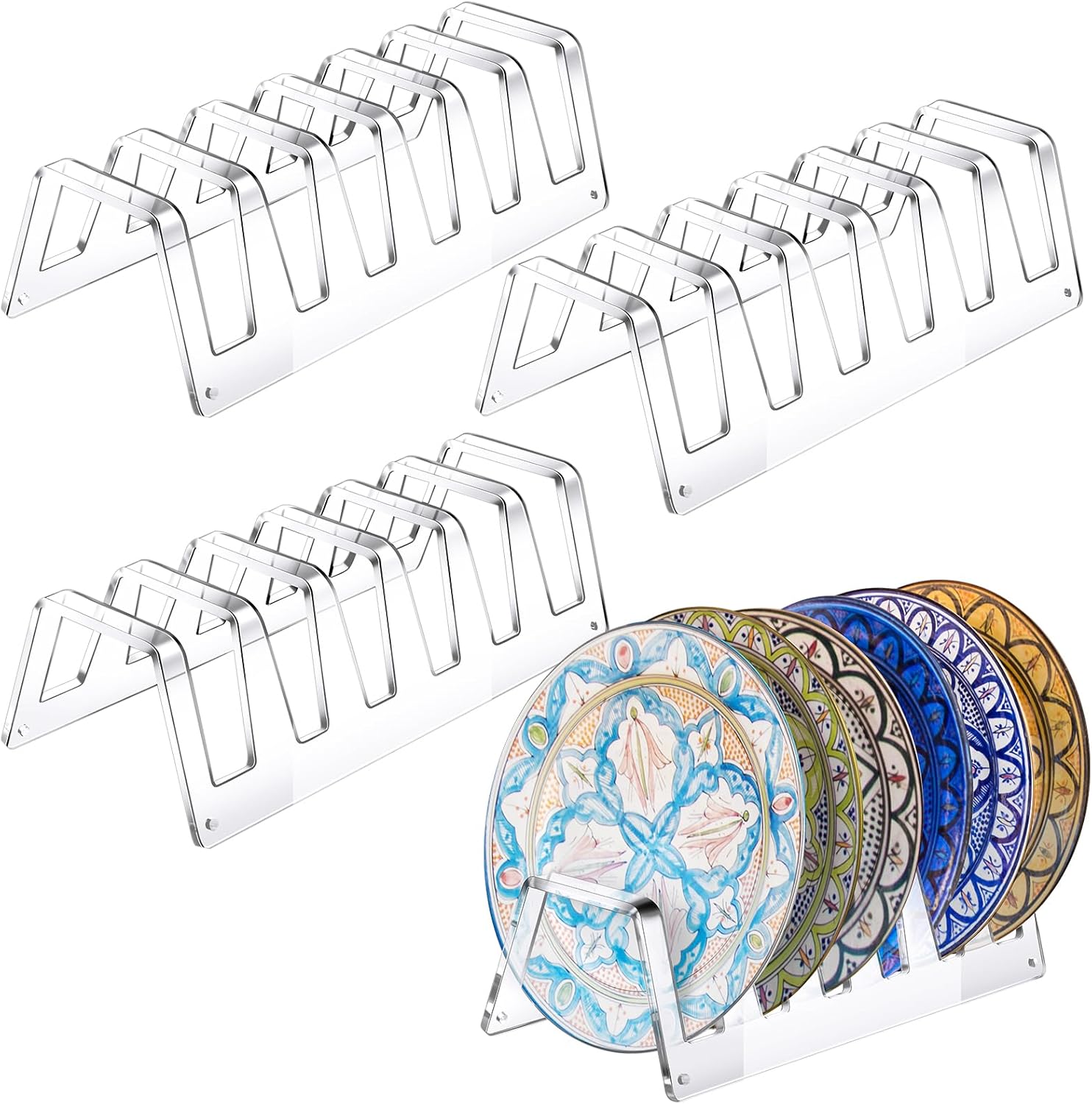 Amazon.com: Menkxi 4 Pcs Acrylic Plate Display Stands China Plate ...