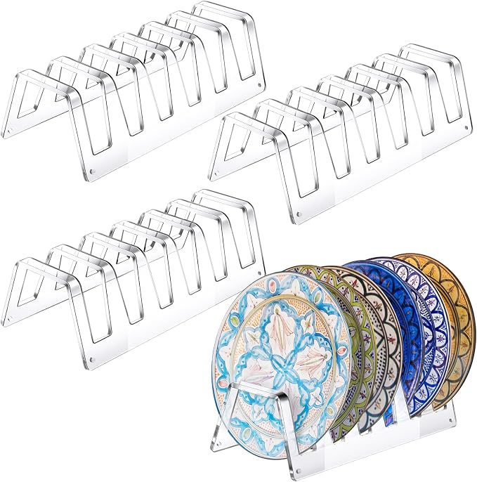 Amazon.com: Menkxi 4 Pcs Acrylic Plate Display Stands China Plate ...