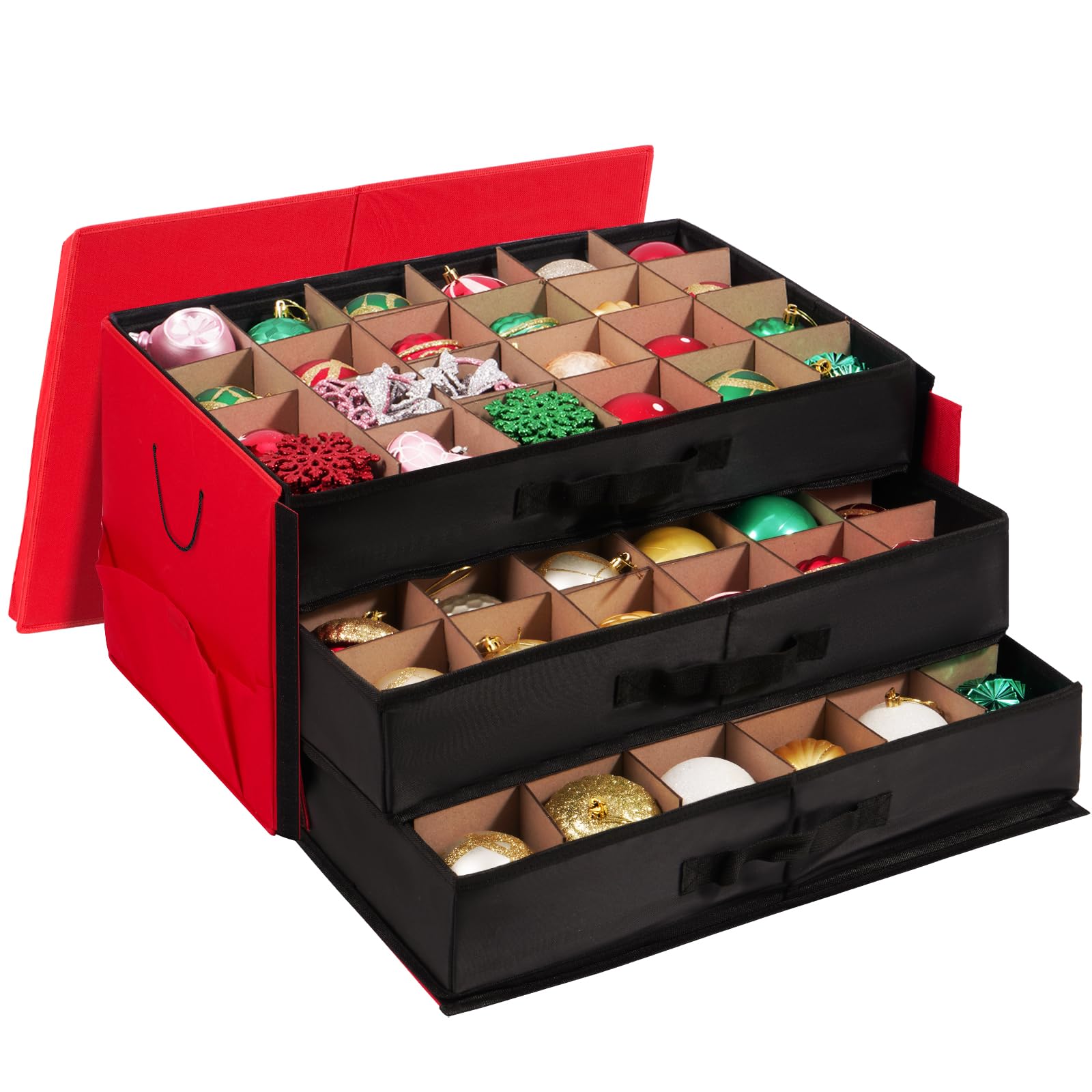 Amazon.com: Christmas Ornament Storage Container Box- Stores up to 72 3 ...