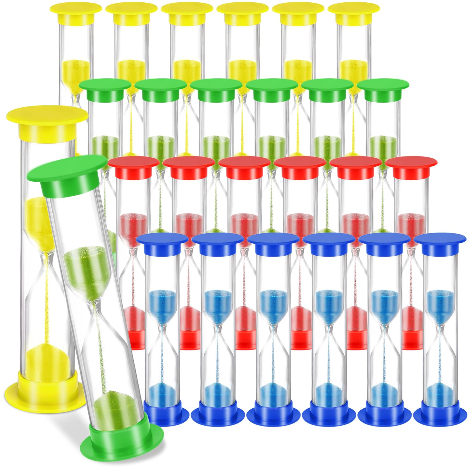 Snapklik.com : 24 Pcs 5 Minute Sand Timer Colored Plastic Hourglass ...