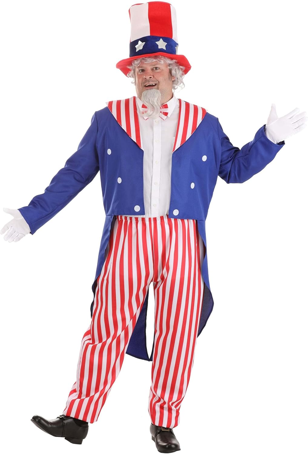 Amazon.com: Plus Size Deluxe Uncle Sam Costume for Men 2X : Clothing ...