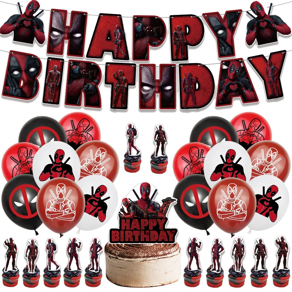 Bestzy Deadpool Balloons Birthday Decorations Set Deadpool Theme ...