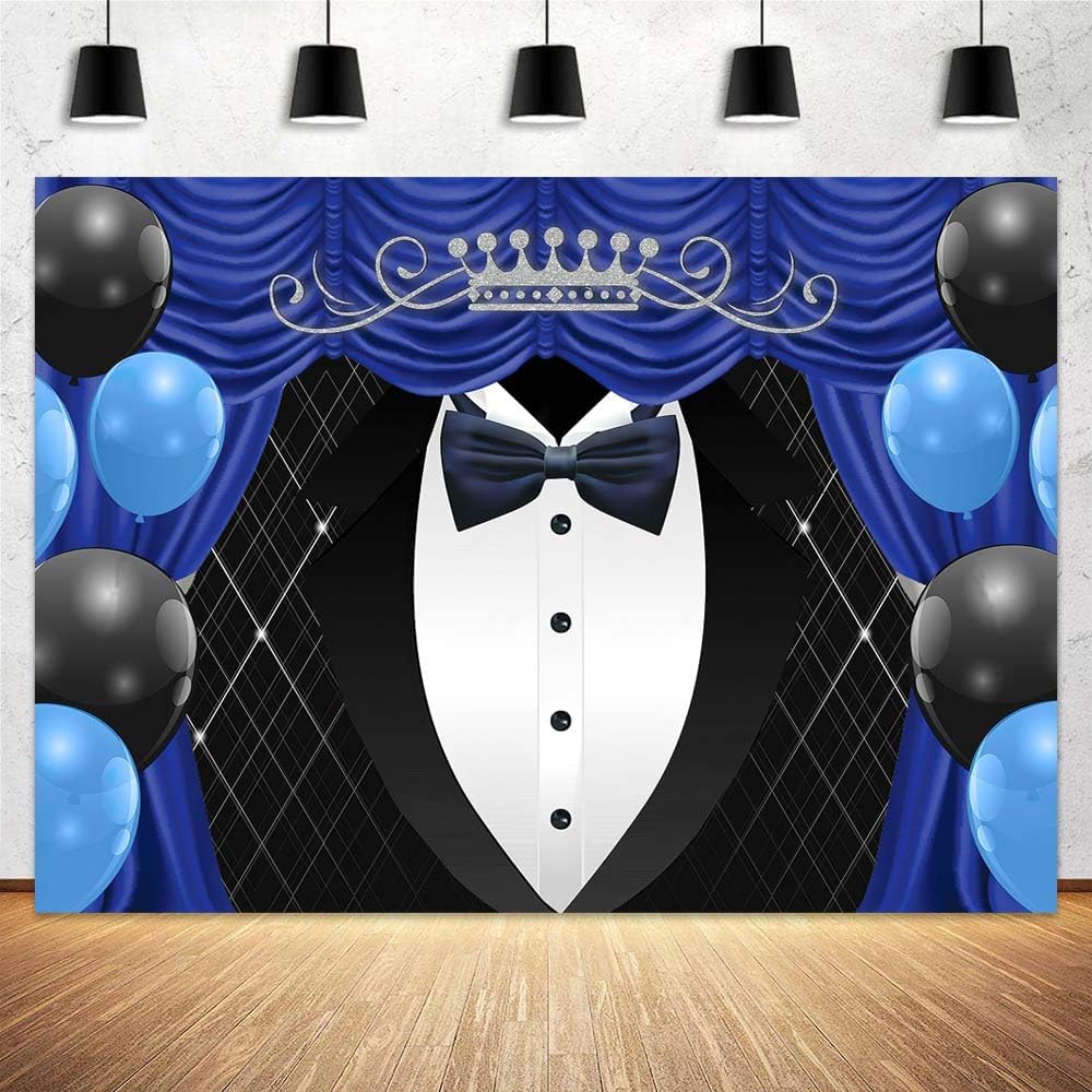 Amazon.com : Men's Birthday Party Banner Background Black Tuxedo Suit ...