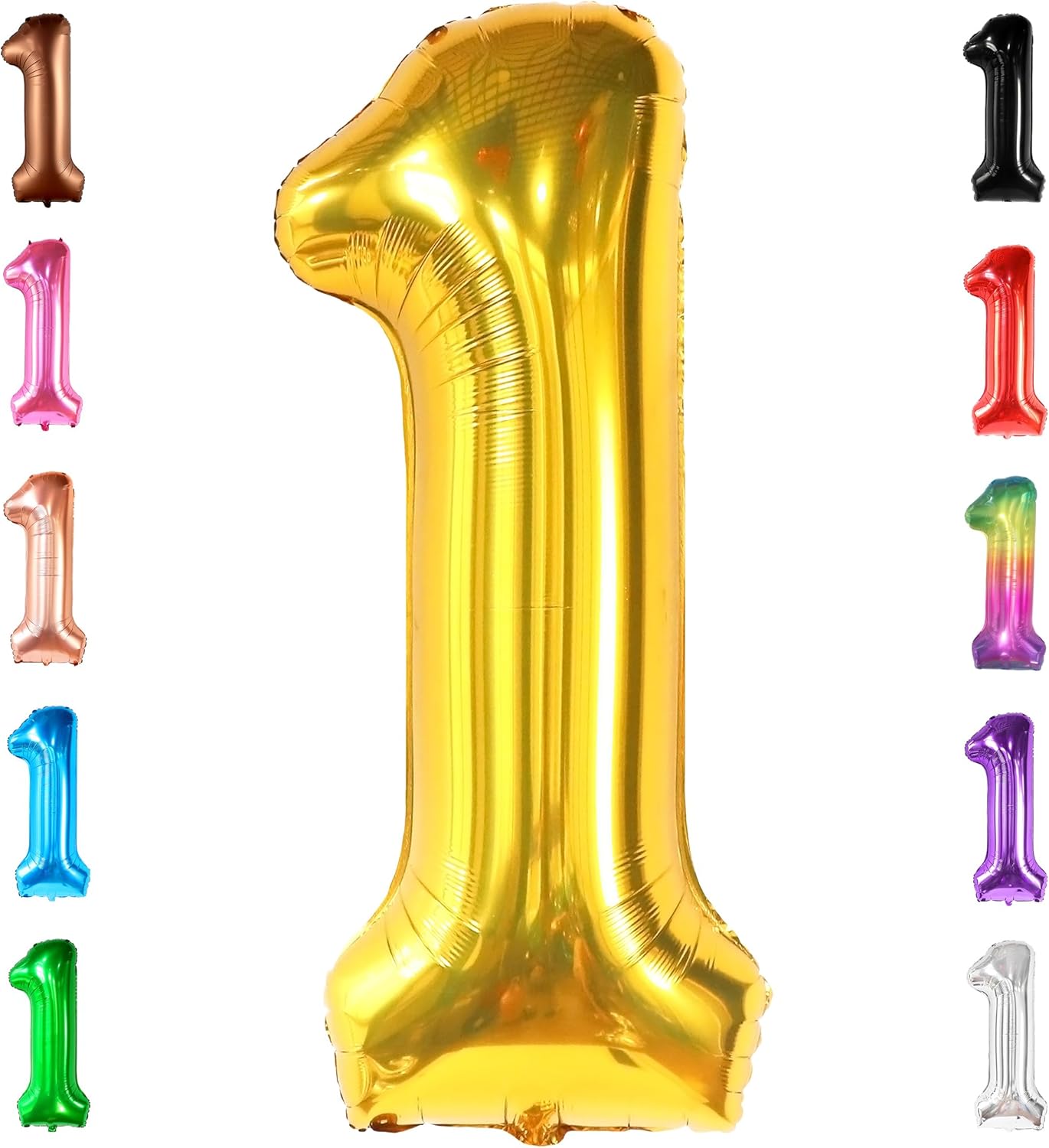 Amazon.com: KatchOn, Gold Number 1 Balloons For First Birthday - 40 ...