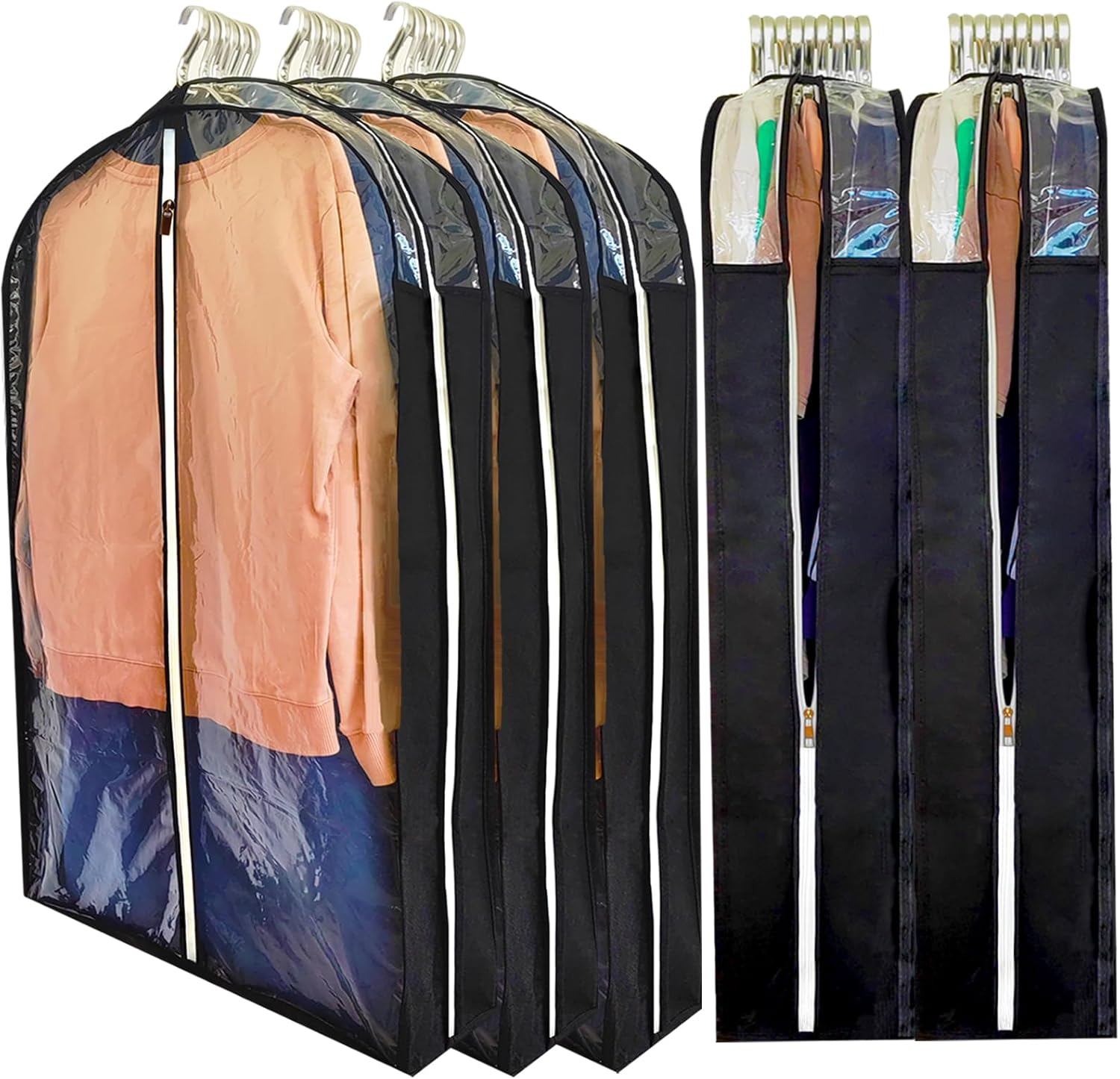 Amazon.com: homeminda Suit Bags for Closet Storage with 6.3" Gusset, 40 ...