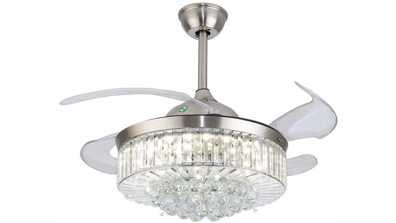 Watch Installation video of crystal ceiling fan light on Amazon Live