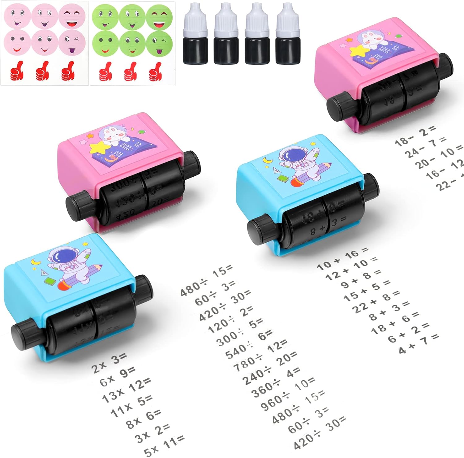 Amazon.com : 4Pcs Math Roller Stamps Roller Digital Teaching Stamp ...
