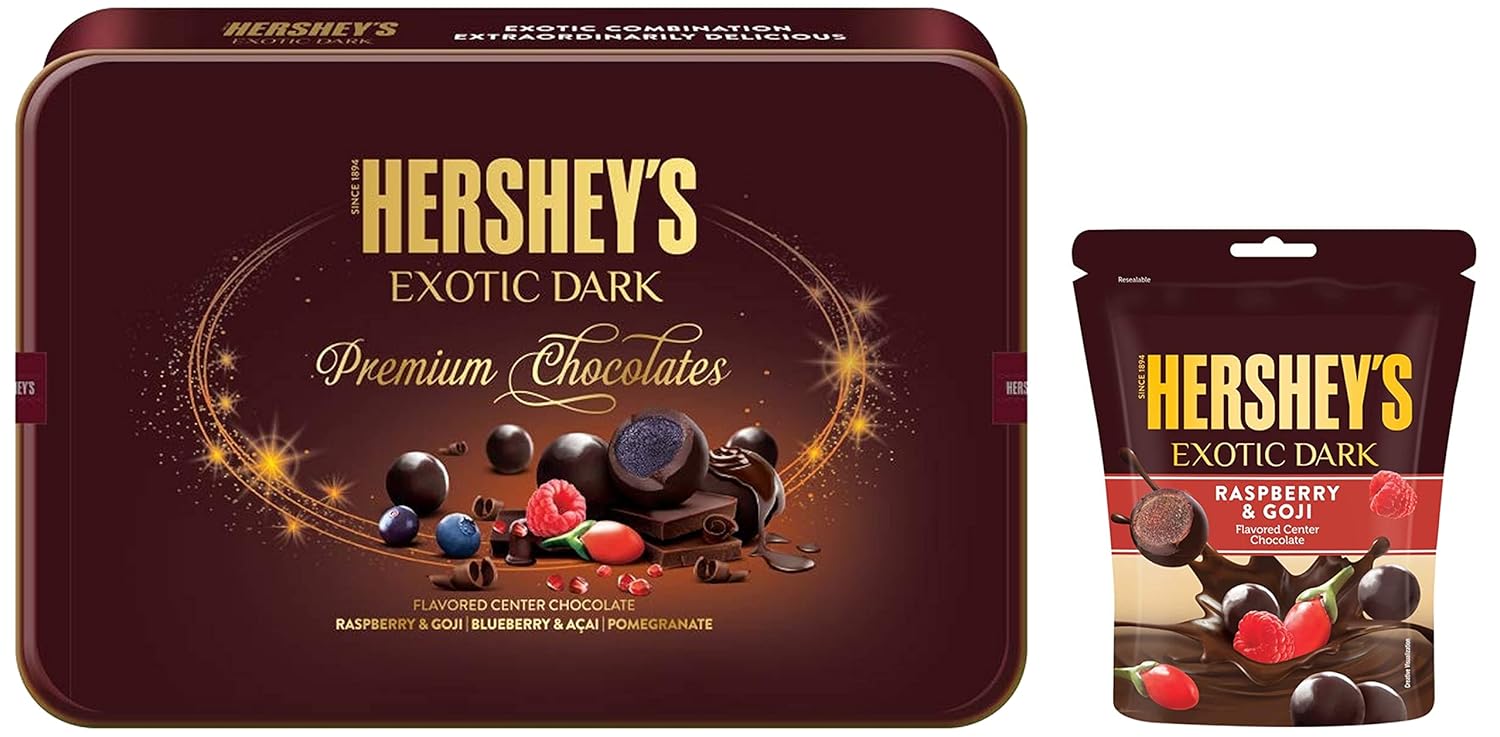 Hershey's Exotic Dark Chocolate Raspberry & Goji 33.3g (Pack of 8 ...