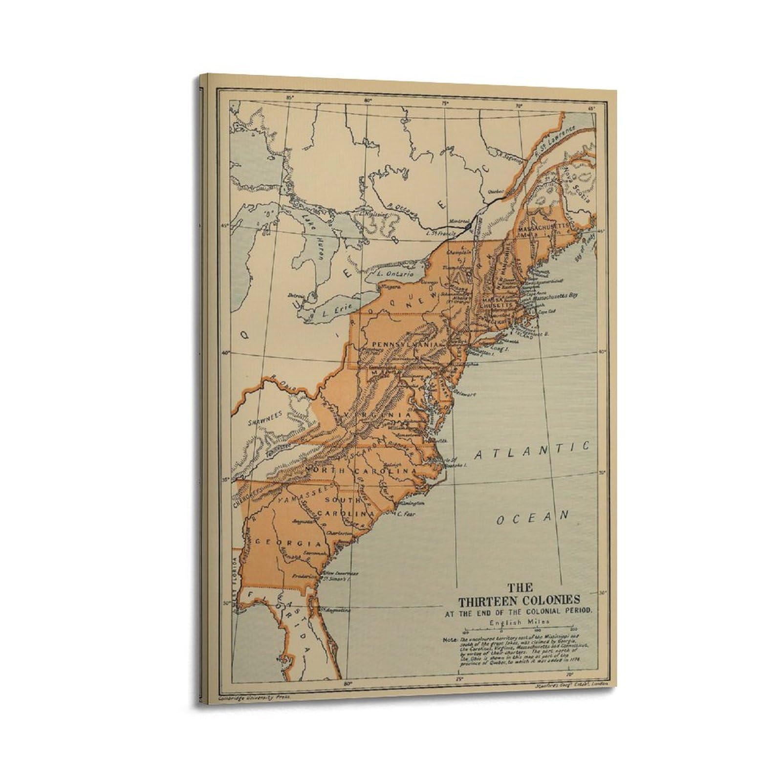 13 American Colonies Map Printable Download Usa, 13 Colonies, Original