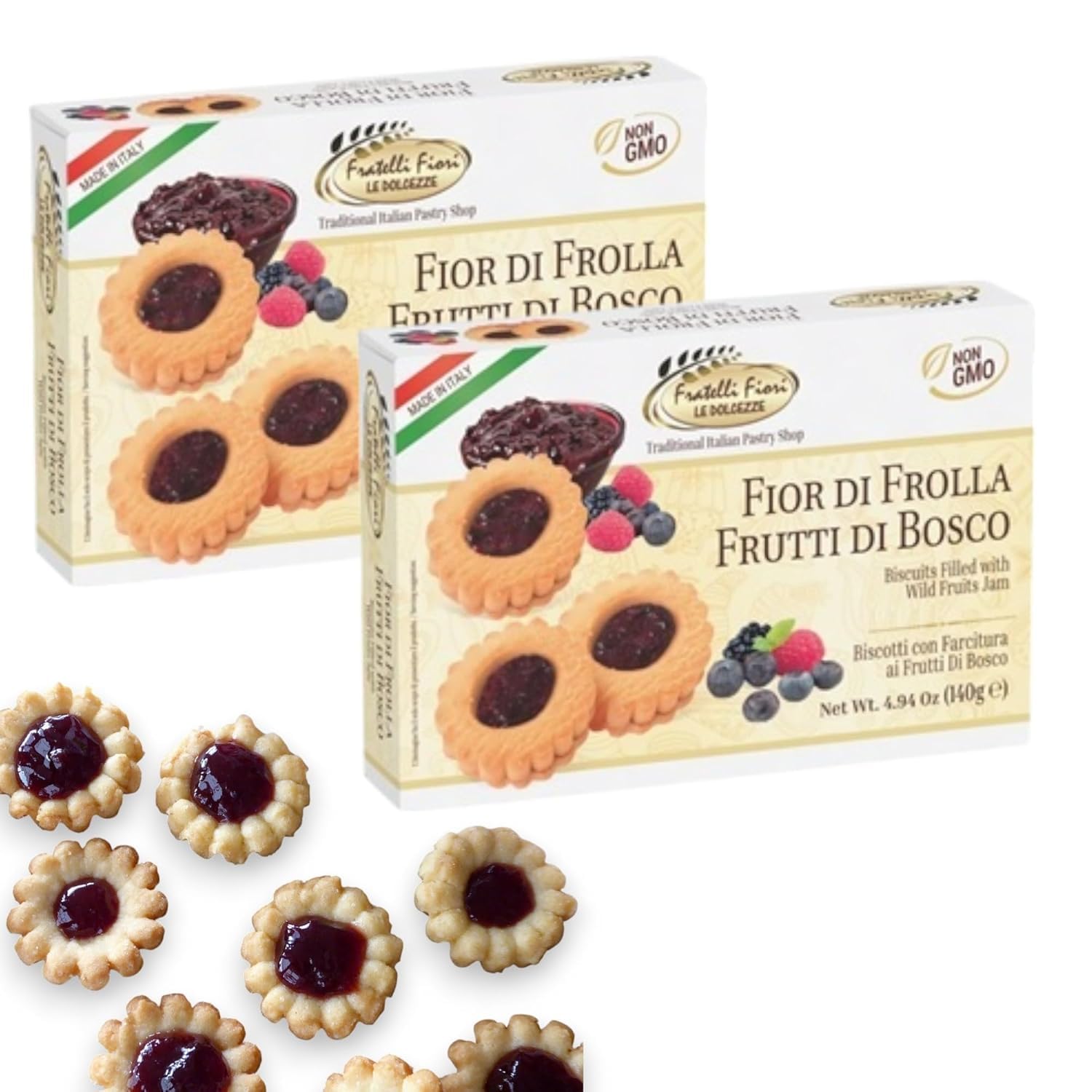 Amazon.com: Fratelli Fiori di Frolla Frutti Di Bosco Jam Cookies ...