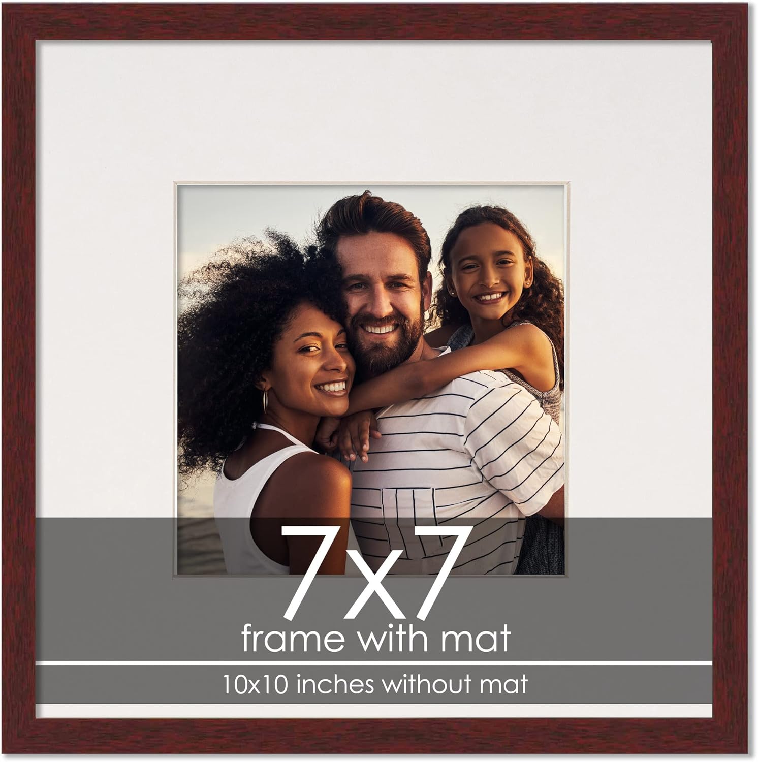 Amazon.com - 7x7 Frame with Mat - Brown 10x10 Frame Wood Made to ...