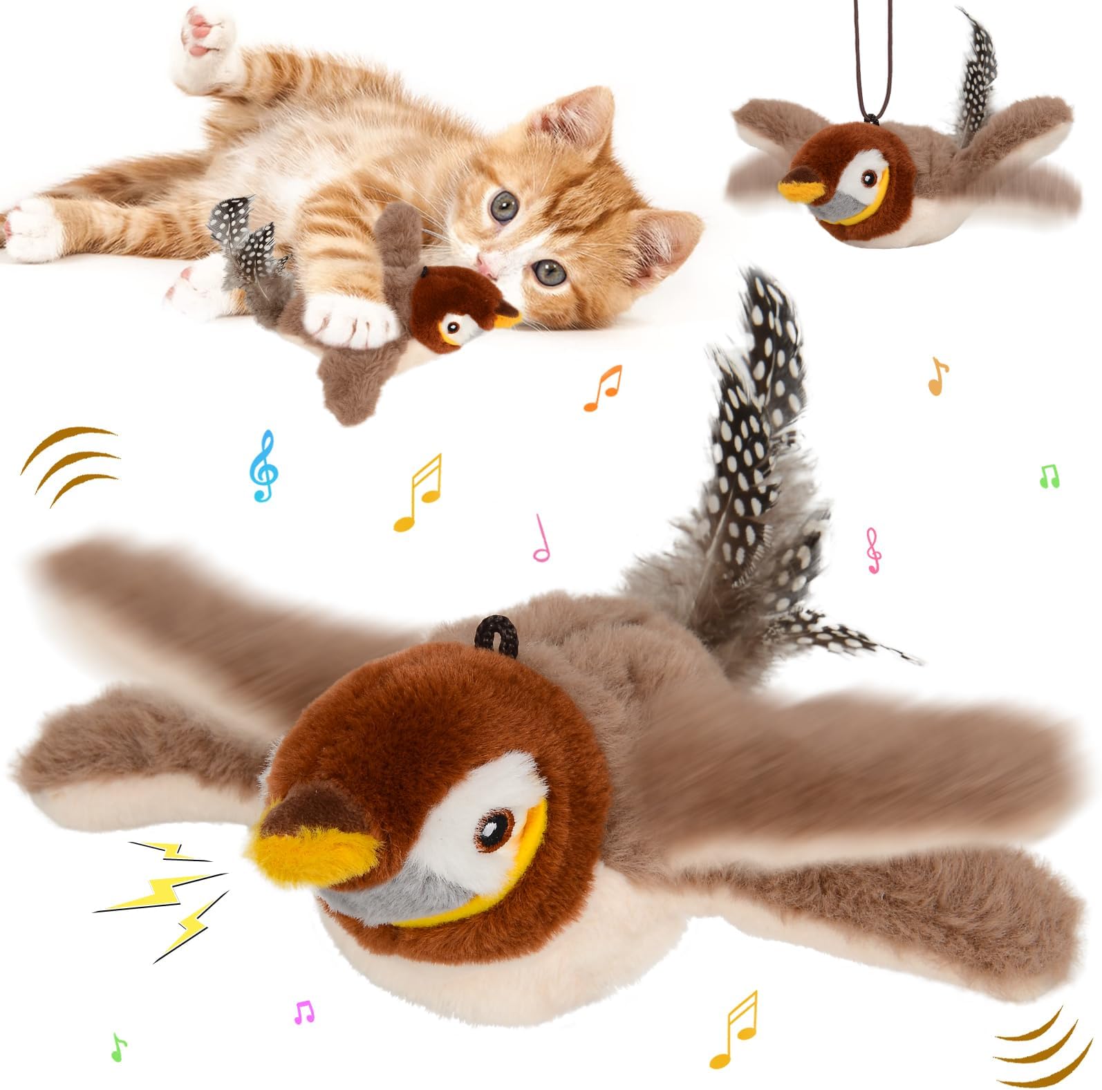 Interactive Chirping Bird Cat Toy - 2025 Simulated Chirping Bird ...