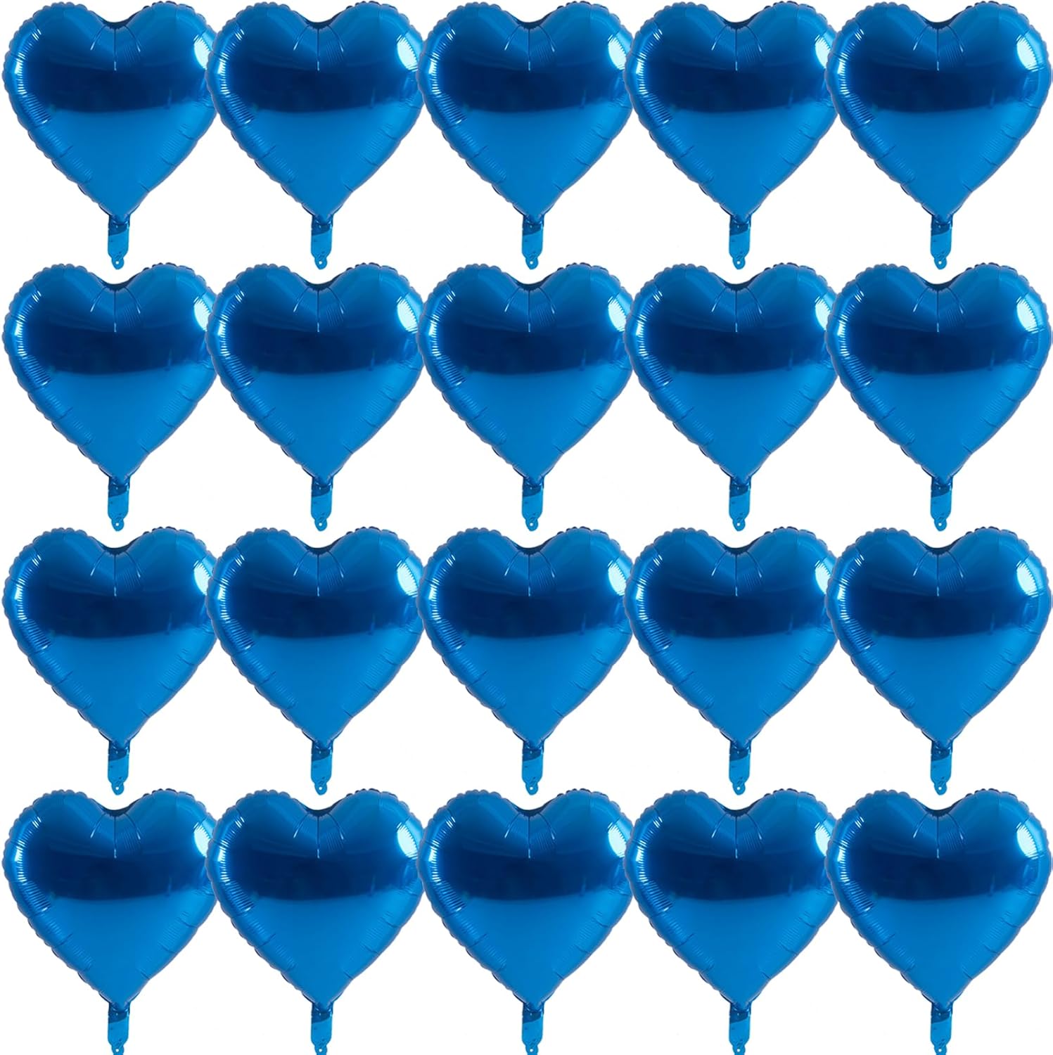 Amazon.com: 20 Pcs Blue Heart Balloons 18 Inch Foil Heart shaped ...