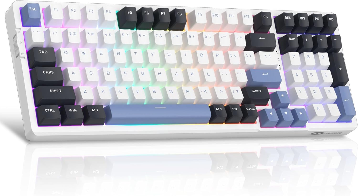 Amazon.com: MageGee LIGHT100 Wireless Creamy Keyboard, Gasket Structure ...