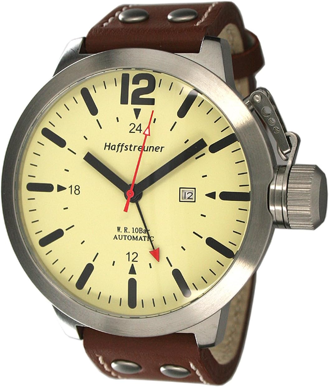Automatic watch -XXL 54mm -24h indicator from Haffstreuner Germany ...