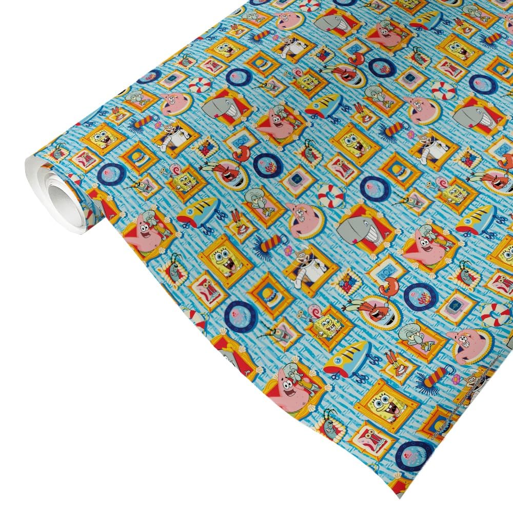 Amazon.com: SpongeBob SquarePants Picture Party Gift Wrap - Officially ...