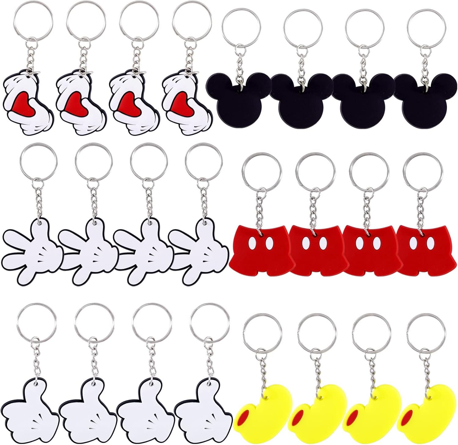 Amazon.com: Lecinc 24 Pcs Mouse Keychain, Cute Mouse Silicone Keychain ...