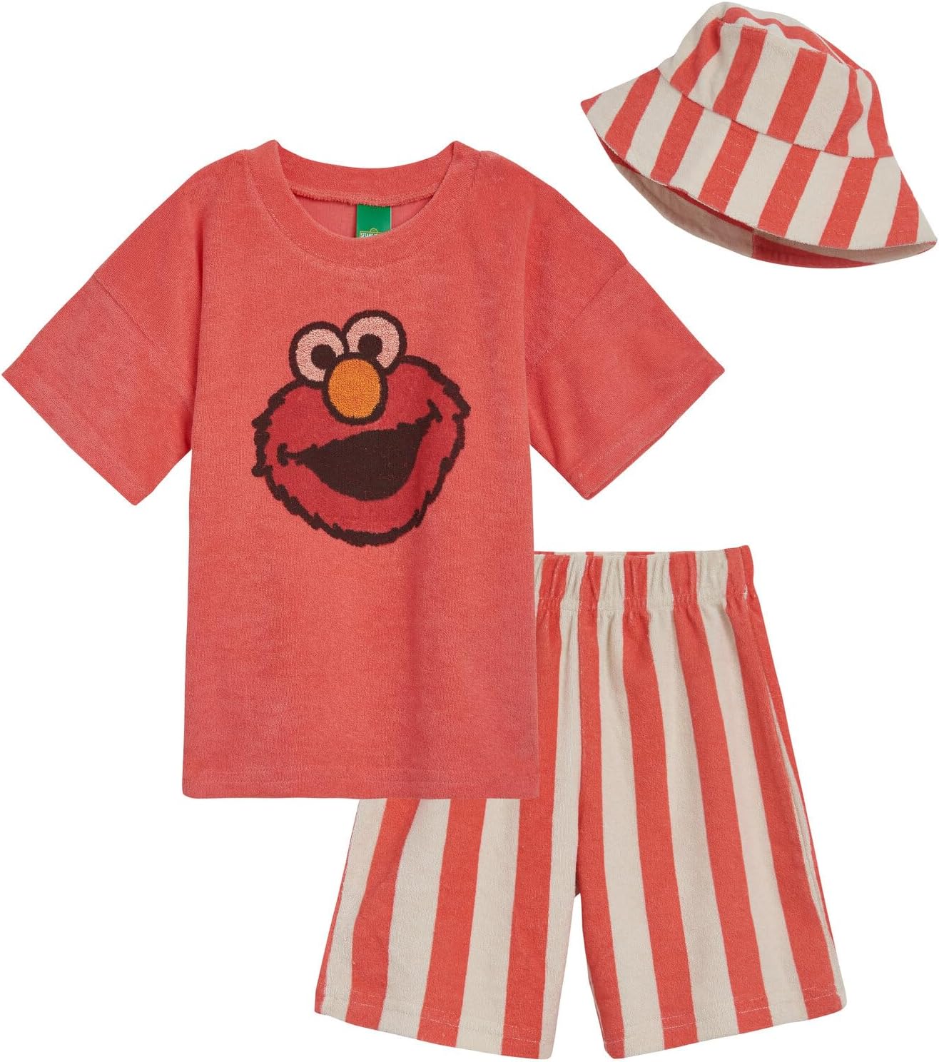 Amazon.com: Sesame Street Elmo T-Shirt Shorts and Hat 3 Piece Outfit ...