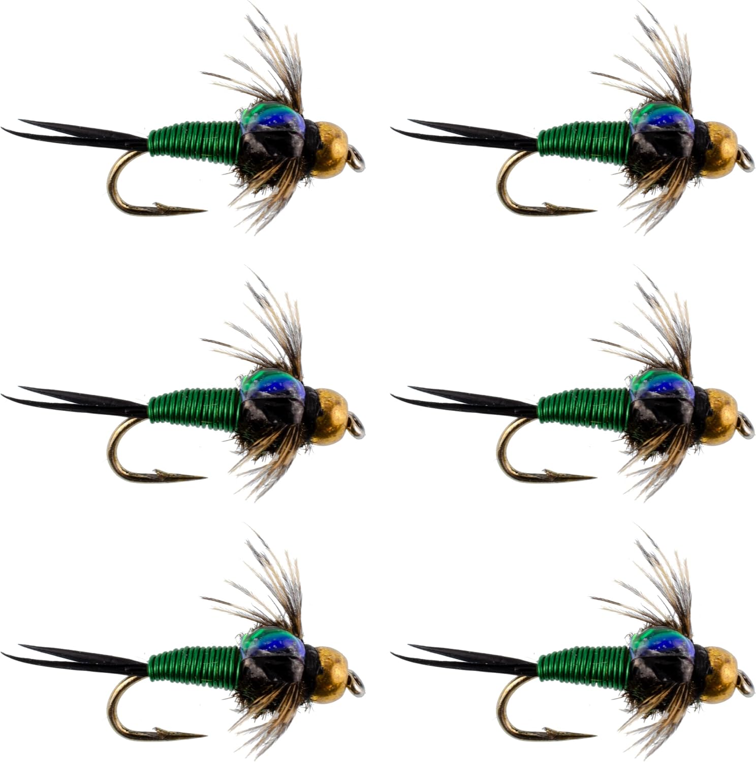 Amazon.com : The Fly Fishing Place Bead Head Green Copper John Nymph ...
