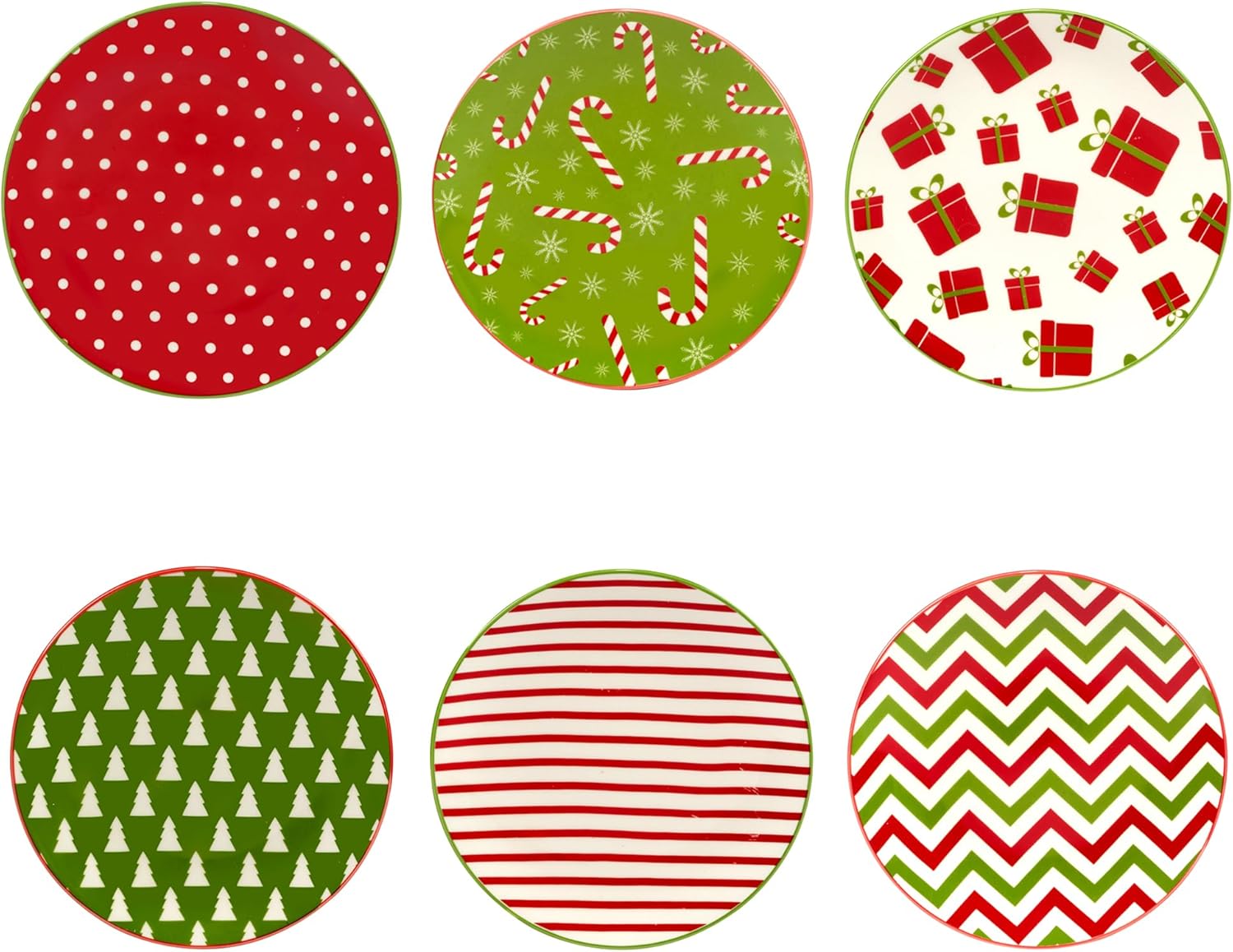 Amazon.com: Certified International Holiday Fun 6" Luncheon/Canape ...