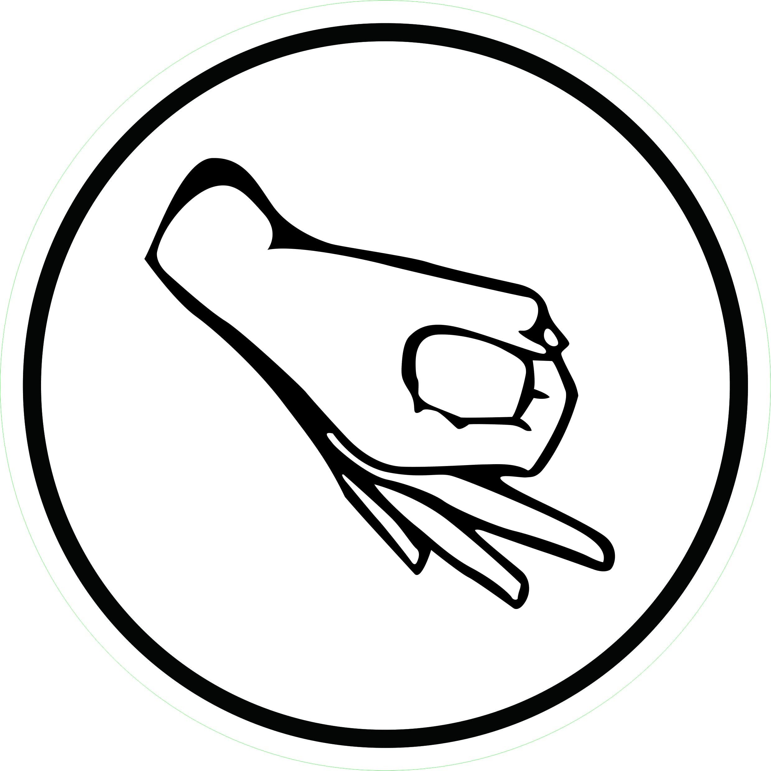 Amazon.com - You Looked Circle Game Hand Sign Decal Vinyl Sticker - 2 ...