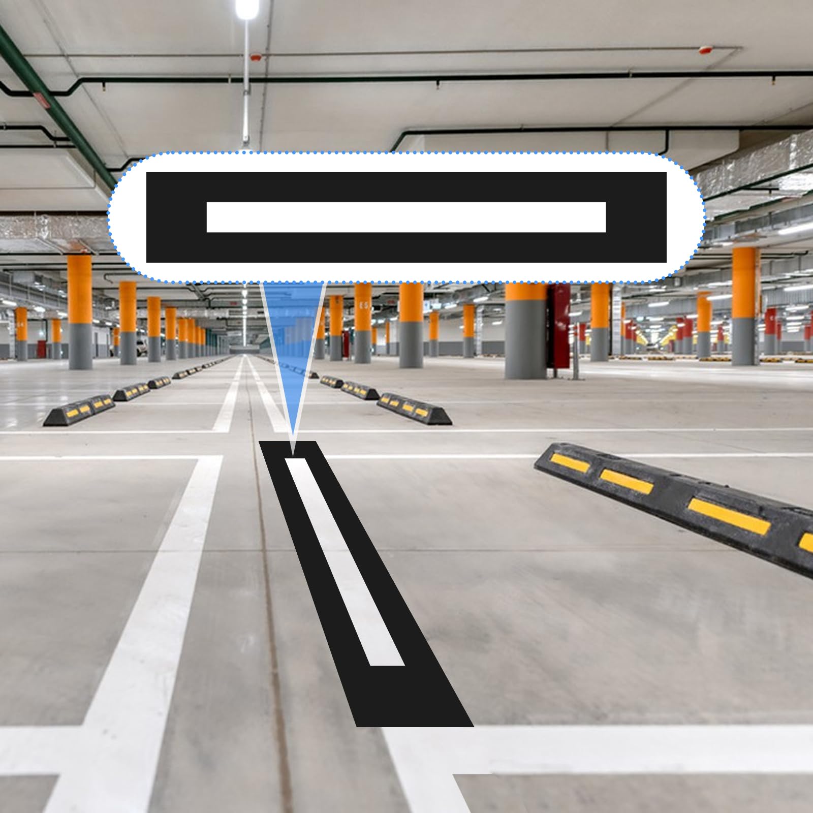 Snapklik.com : 92x4 Inch Parking Lot Line Stencil, Black Silicone ...