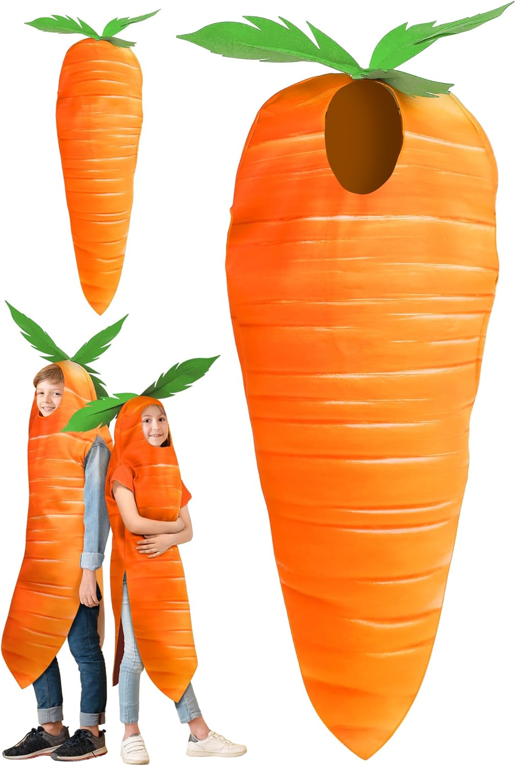 Amazon.com: Funtery Halloween Carrot Costume Orange Vegetable Carrot ...