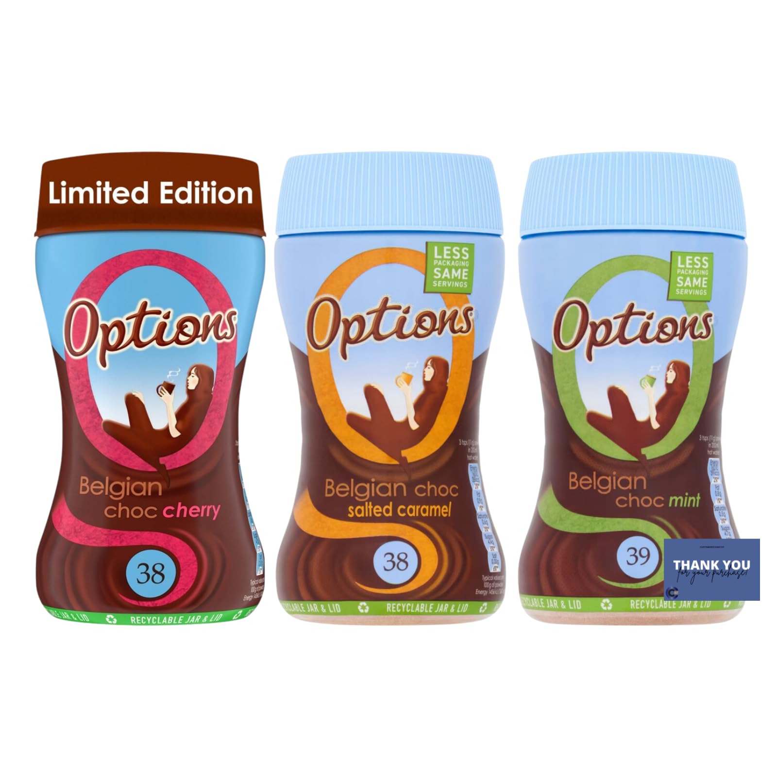 Options Belgian Chocolate Hot Chocolate Variety Pack - Cherry, Salted ...