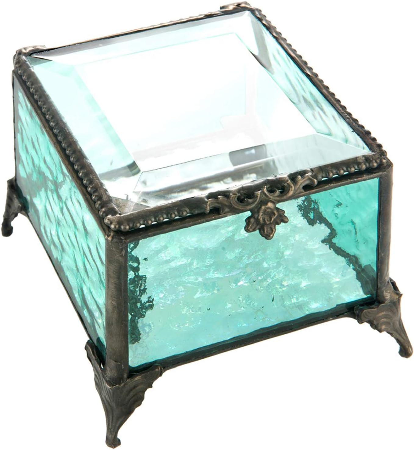 Amazon.com: J Devlin - Turquoise Blue Stained Glass Ring Box Jewelry ...